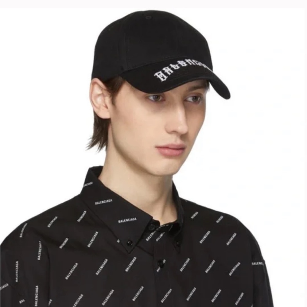 Balenciaga Tattoo Logo Baseball Cap With Dust Bag- Ra… - Gem